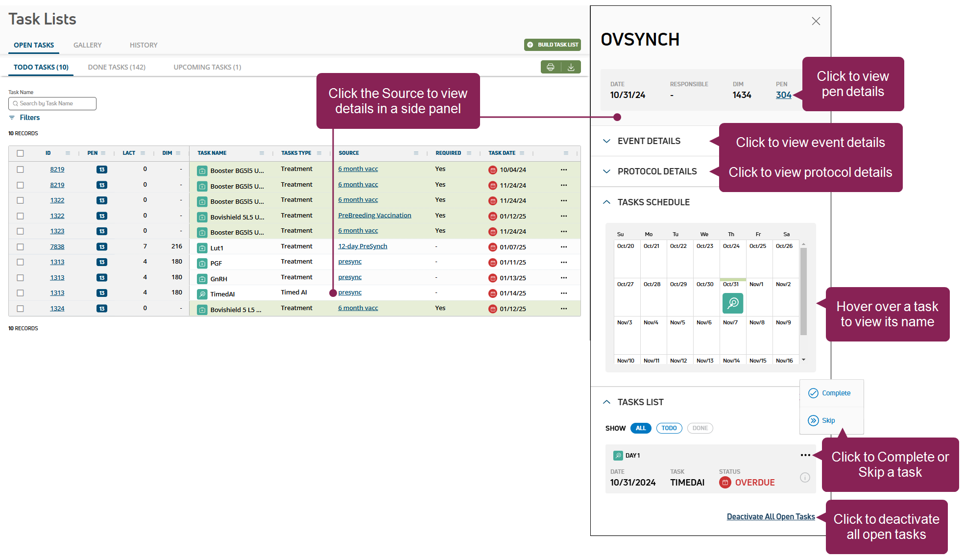 Manage Protocol Tasks